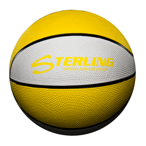 8 Panel Rubber Camp Basketball – Gold White | Sterling Athletics