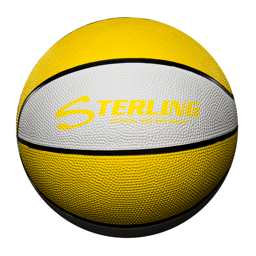 8 Panel Rubber Camp Basketball – Gold White | Sterling Athletics
