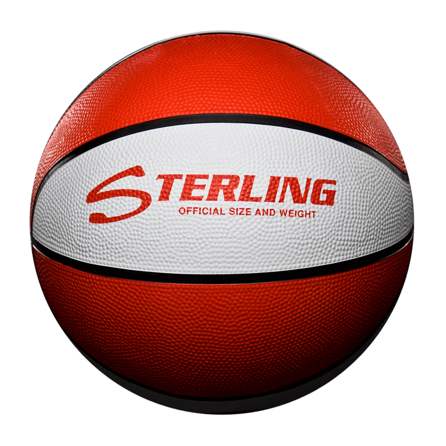 8 Panel Rubber Camp Basketball – Red White | Sterling Athletics