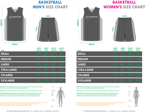 BASKETBALL SIZE CHART | Sterling Athletics