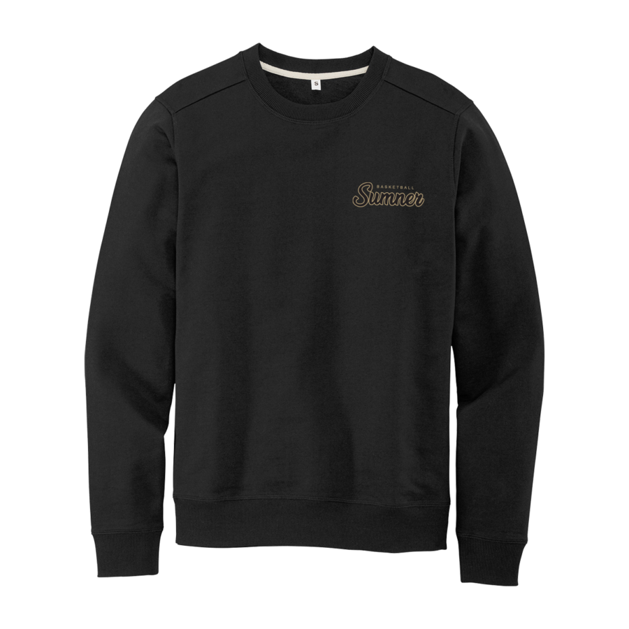Sumner Basketball Adult Black 8 Oz. Crewneck Sweatshirt *3D Embroidered ...